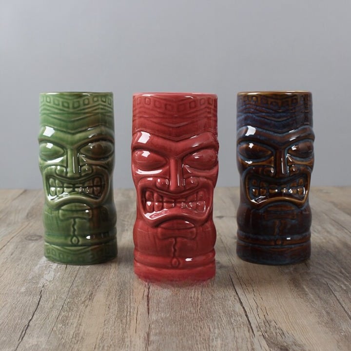 Tiki Ceramic Mugs with Polynesian Design • The cocktail store